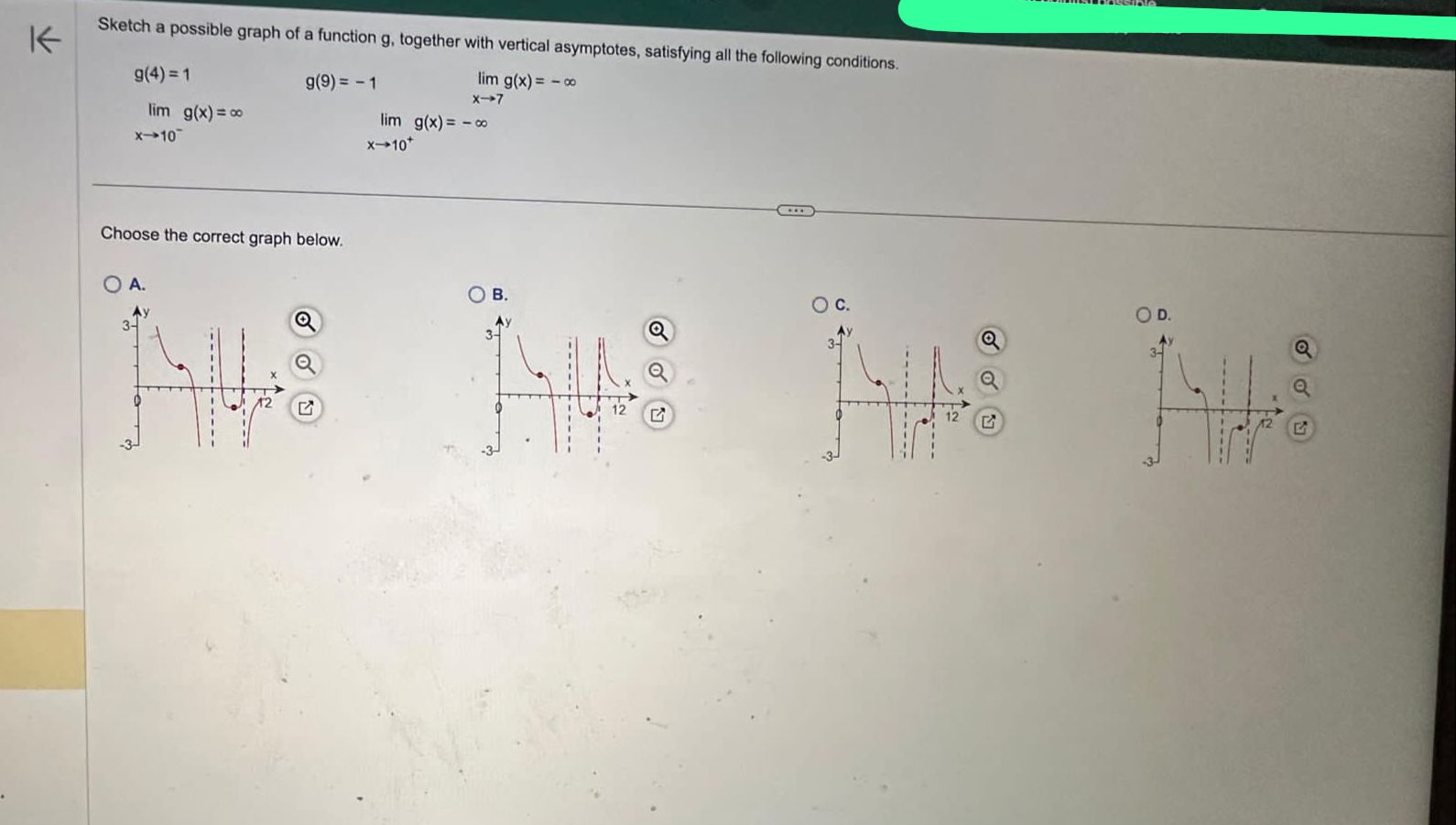 Solved Sketch a possible graph of a function g, together | Chegg.com