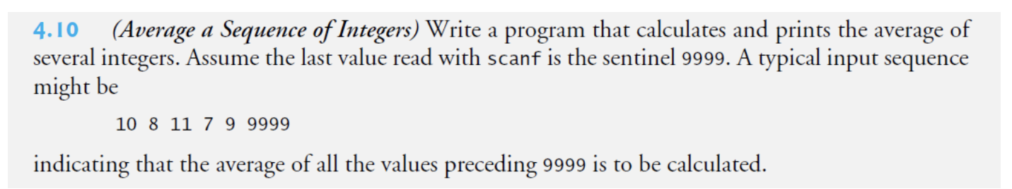 Solved 4.10 (Average a Sequence of Integers) Write a program | Chegg.com