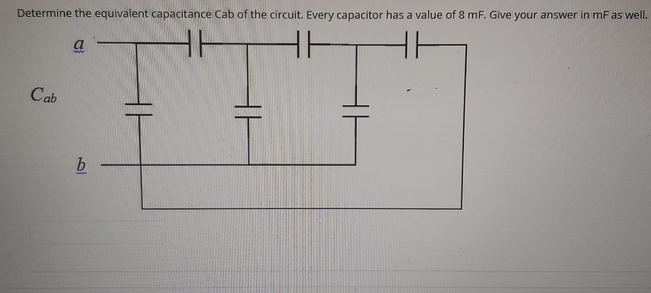 Solved Determine the equivalent capacitance Cab of the | Chegg.com