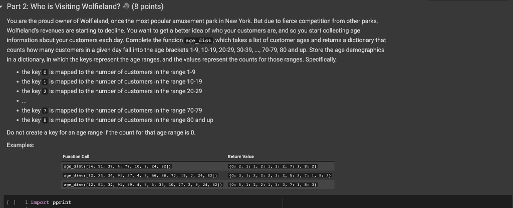 Solved - Part 2: Who is Visiting Wolfieland? (8 points) You | Chegg.com
