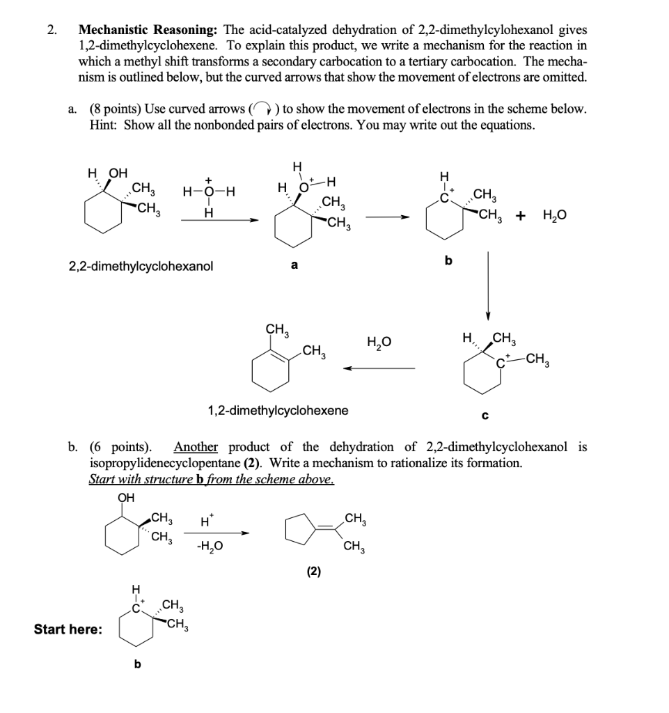 Solved 2. Mechanistic Reasoning: The acid-catalyzed | Chegg.com