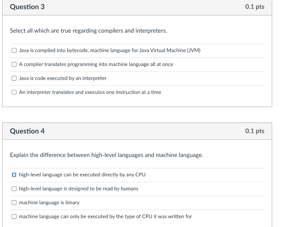 Solved Question 3 0.1 pts Select all which are true | Chegg.com