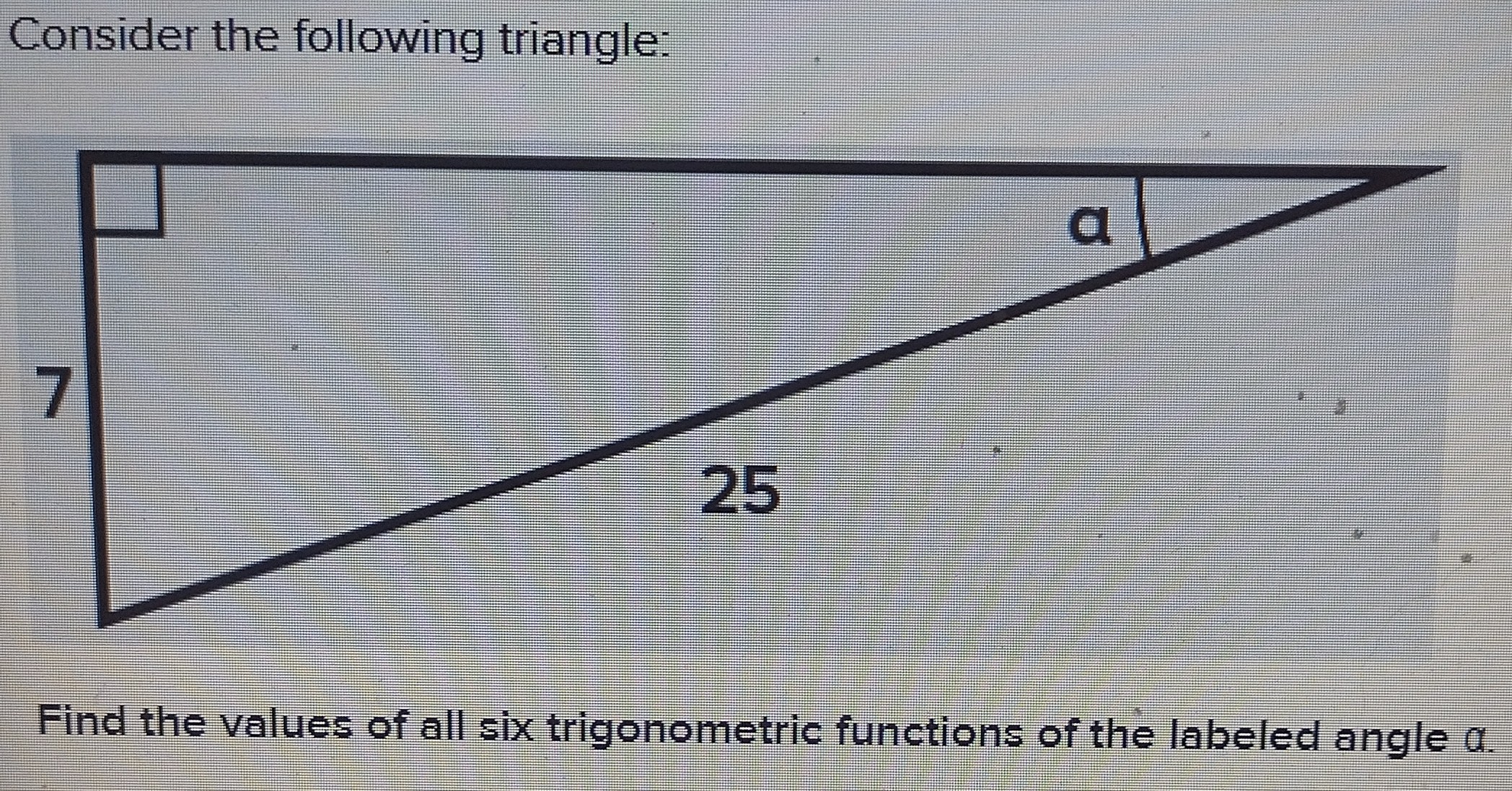Solved Consider the following triangle: | Chegg.com