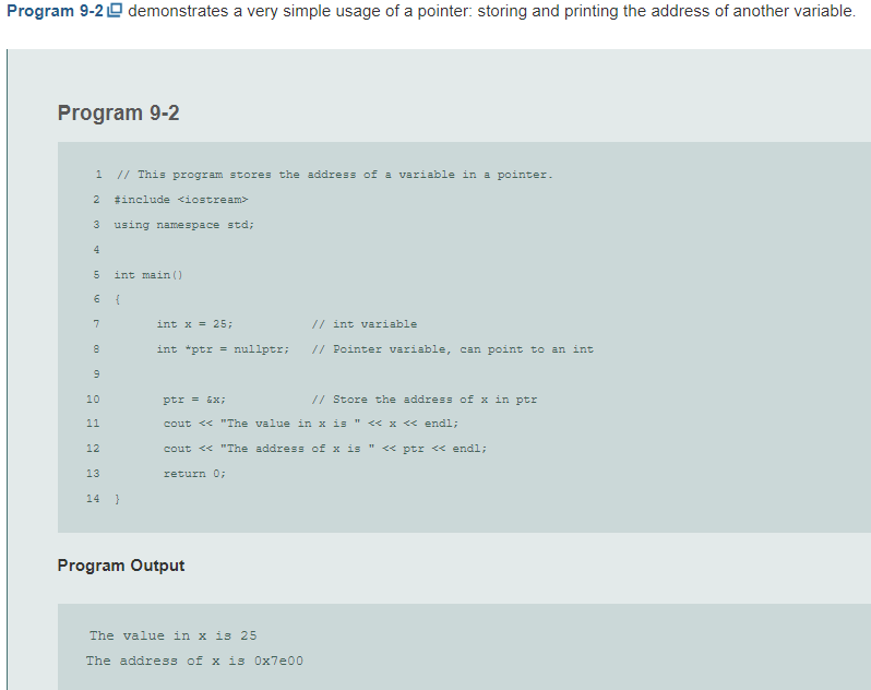 Solved rogram 9-1 demonstrates the use of the address | Chegg.com