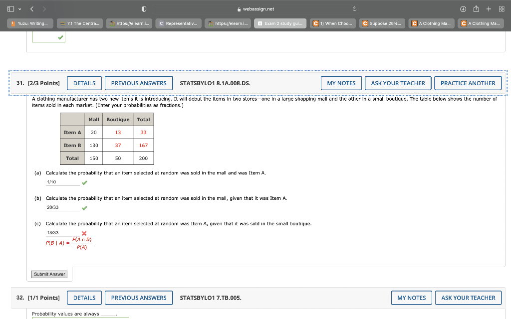Solved D webassign.net U + 88 Ć C 1) When Choo... 1 Yuzu: | Chegg.com