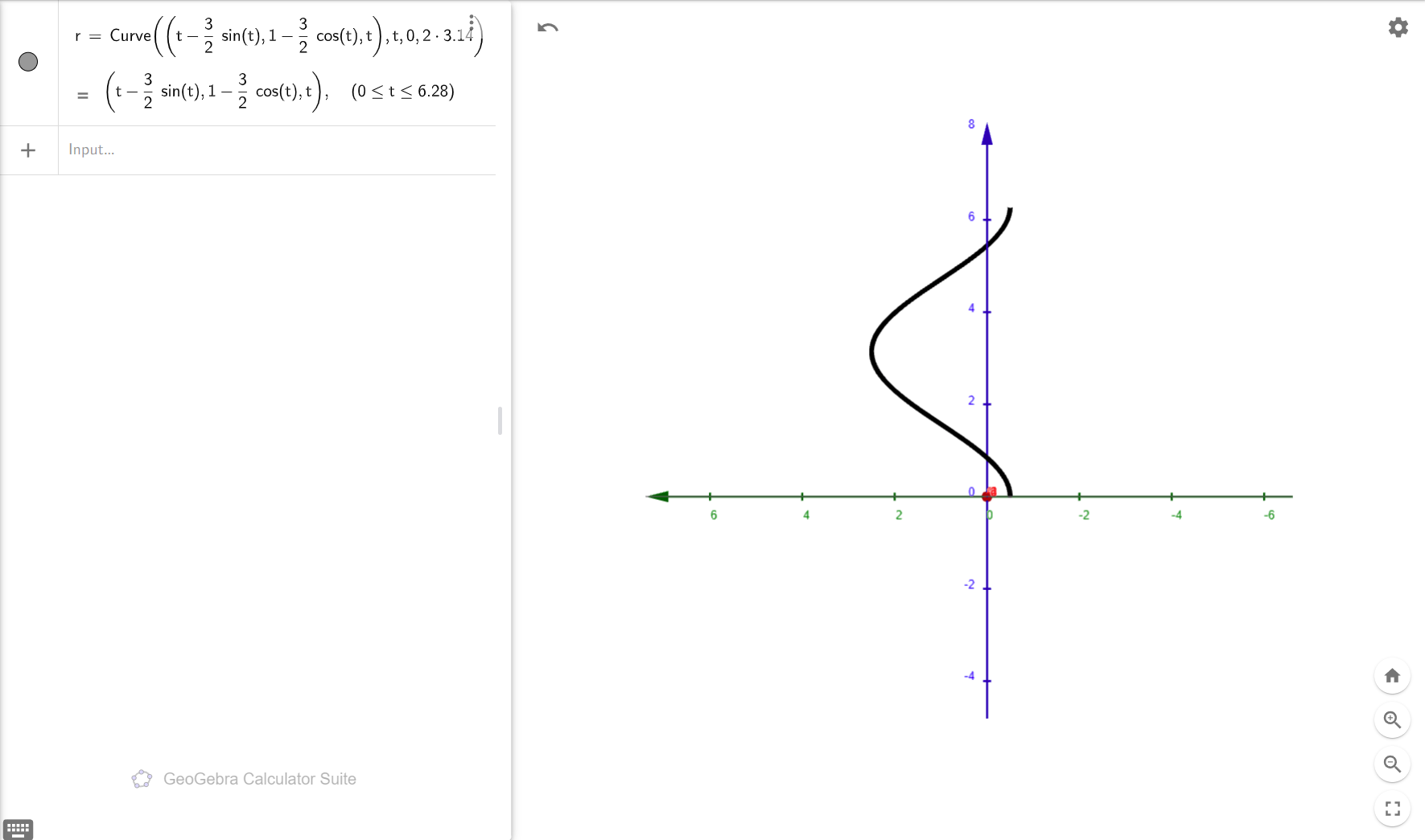 Solved 41. The graph of r(t)= t−23sint,1−23cost,t is shown | Chegg.com