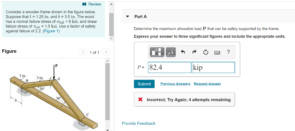 Solved Consider a wooden frame shown in the figure below. | Chegg.com