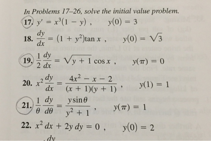 Solved Solve the initial value problem. y' = x^3(1 - y), | Chegg.com