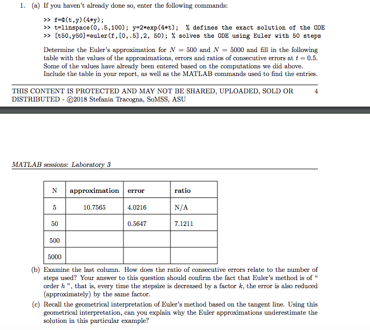 1. (a) If you haven't already done so, enter the | Chegg.com