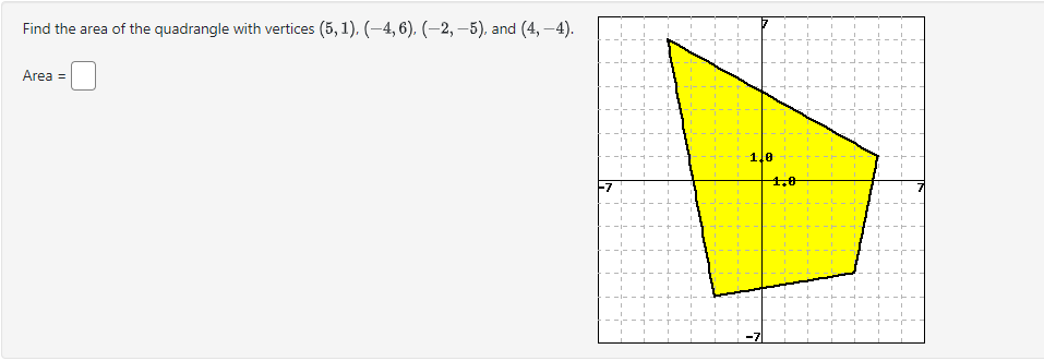 Solved Find the area of the quadrangle with vertices | Chegg.com