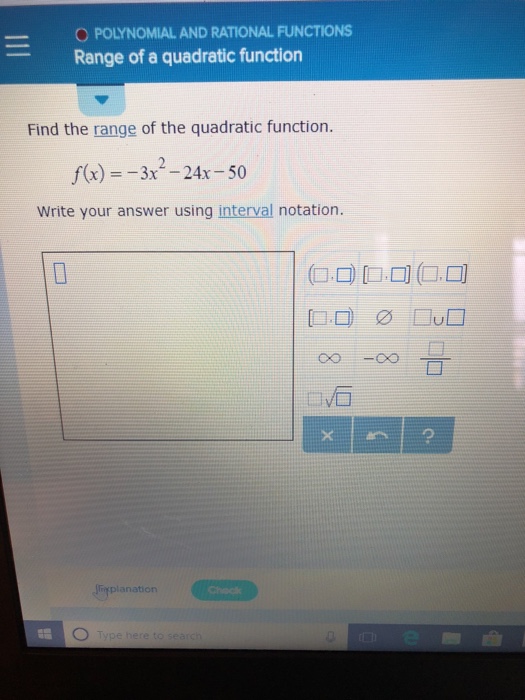 Solved POLYNOMIAL AND RATIONAL FUNCTIONS Range of a | Chegg.com