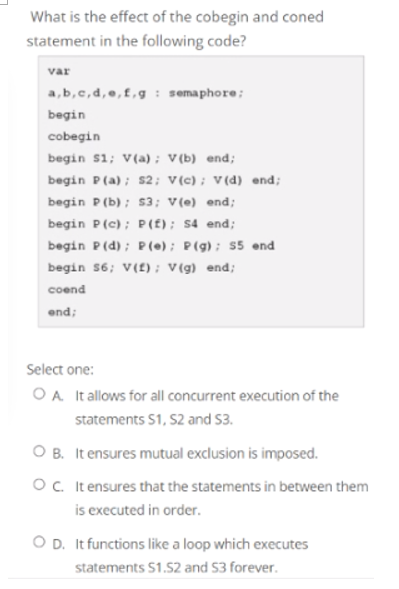 Solved Let m[O)...m[4] be mutexes (binary semaphores) and | Chegg.com