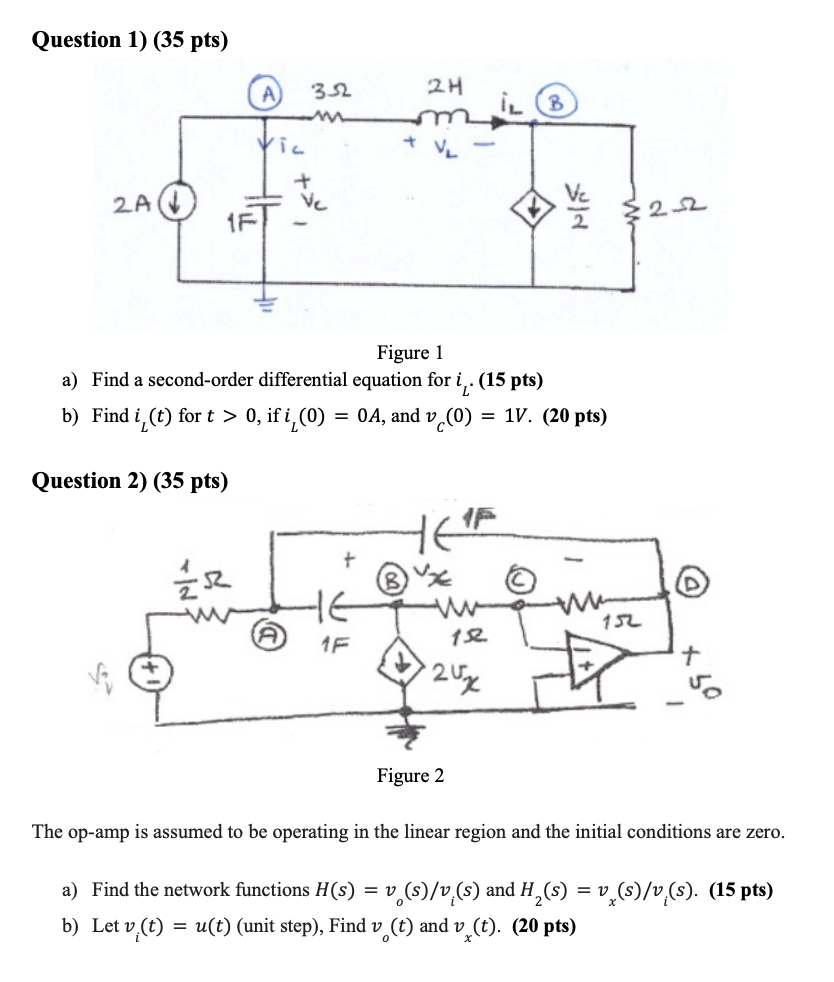 Solved Question 1) (35 pts) Figure 1 a) Find a second-order | Chegg.com Solved Question 1) (35 pts) Figure 1 a) Find a second-order | Chegg.com