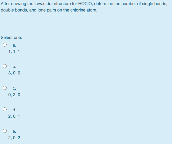 Solved After drawing the Lewis dot structure for HOClO, | Chegg.com