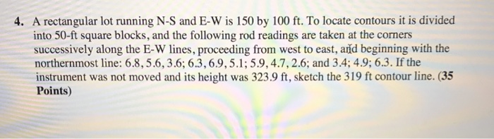 Solved A rectangular lot running N-S and E-W is 150 by 100 | Chegg.com
