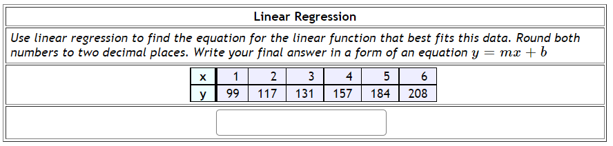 Solved Use linear regression to find the equation for the | Chegg.com