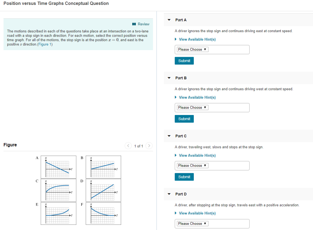 Solved Position Versus Time Graphs Conceptual Question Parta