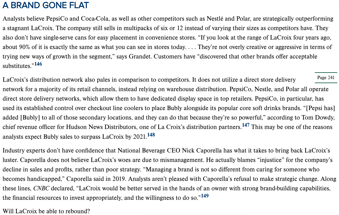 Solved Read the case: "La Croix is Losing the Sparkling | Chegg.com