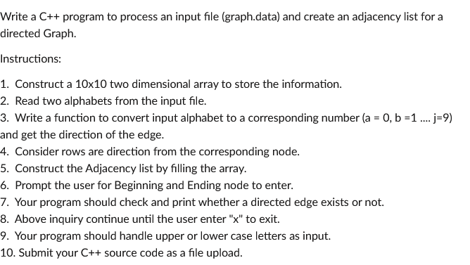 Solved Write a C++ program to process an input file | Chegg.com
