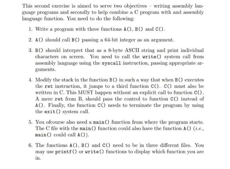 Question:1 Combining C and Assembly | Chegg.com