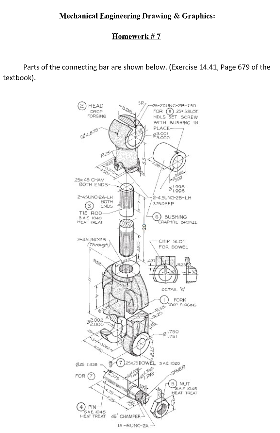 Mechanical Engineering Drawing & Graphics: Homework | Chegg.com
