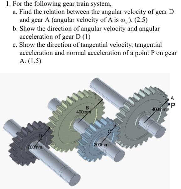 Solved 1. For the following gear train system, a. Find the | Chegg.com