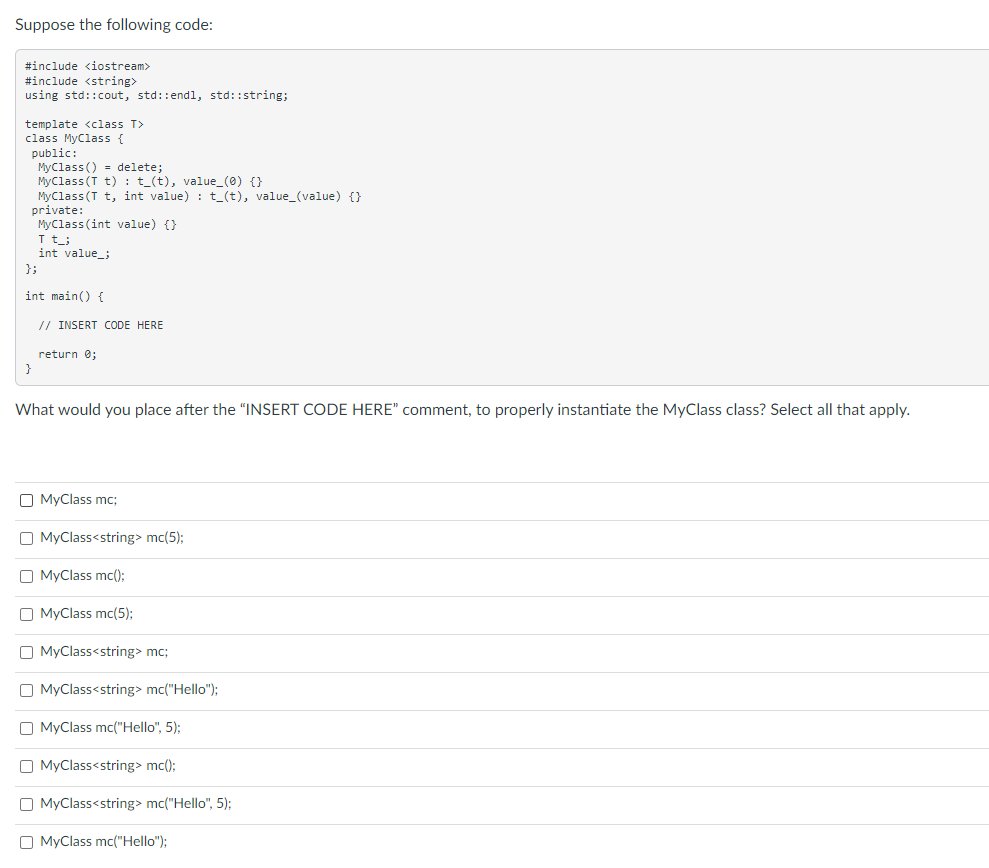 Solved Suppose the following code: #include #include using | Chegg.com
