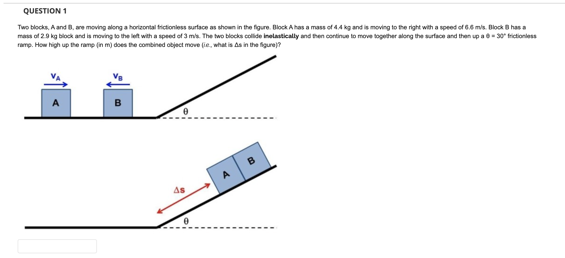 Solved QUESTION 1 Two blocks, A and B, are moving along a | Chegg.com