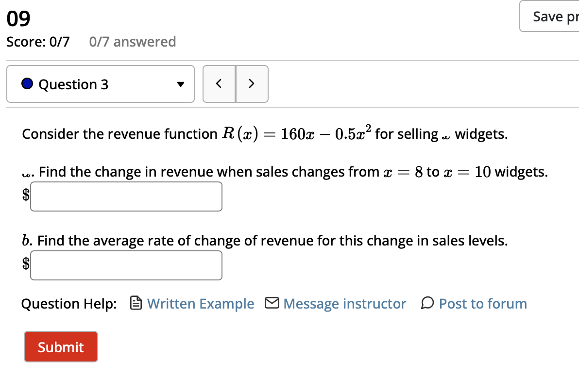 Solved Consider the revenue function R(x)=160x−0.5x2 for | Chegg.com