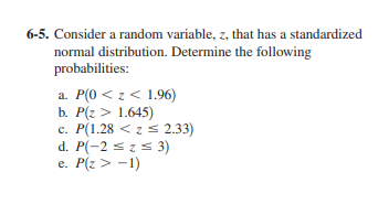 Solved 6-5. Consider a random variable, z, that has a | Chegg.com