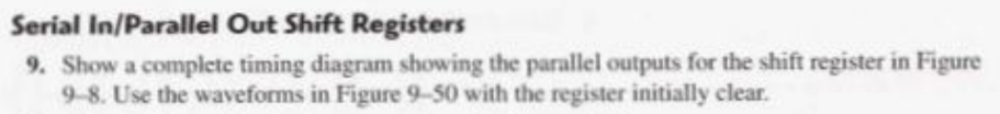 Solved Serial In/Parallel Out Shift Registers 9. Show a | Chegg.com