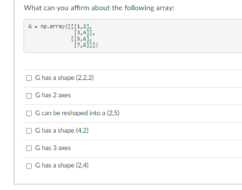 Solved What can you affirm about the following array: G = | Chegg.com
