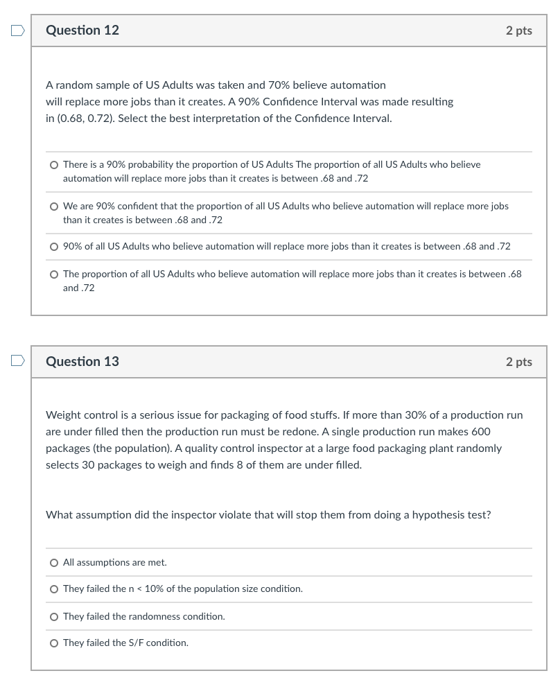 Solved Question 8 1 pts The regression line for predicting | Chegg.com