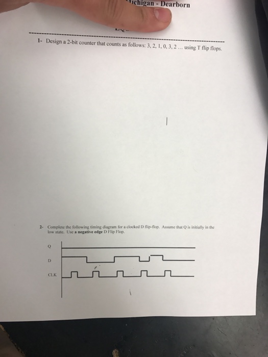 Solved Design a 2-bit counter that counts as follows: 3, 2, | Chegg.com