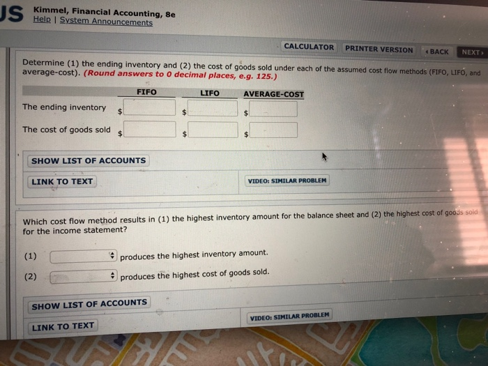 Solved Calculator Printer Version Back Next Problem 6 2a 0486