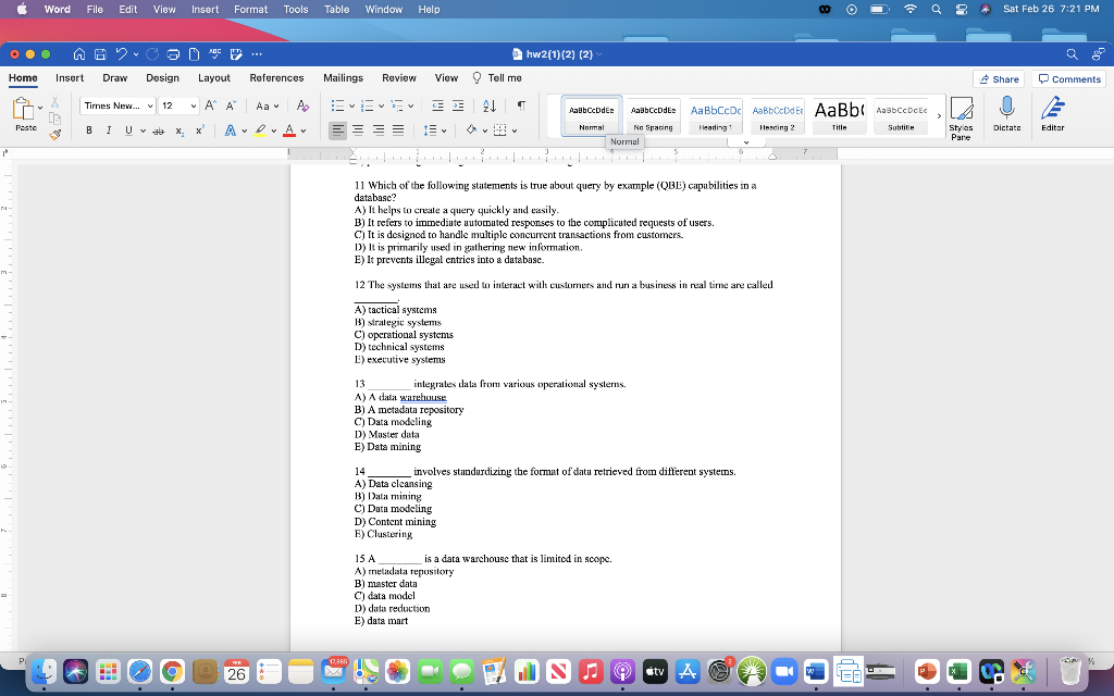 Solved Word File Edit View Insert Format Tools Table Window | Chegg.com