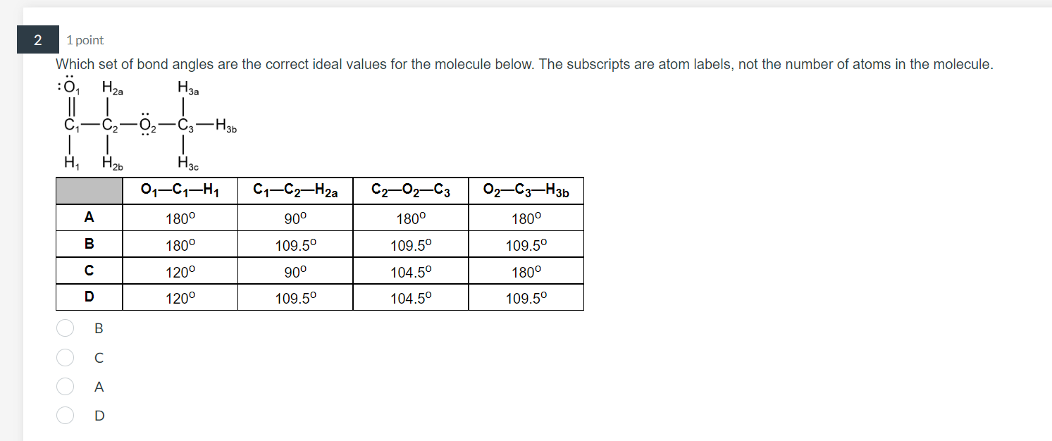 Solved SCl4 PCl3 BrF5 SO2B C A D1 point For a molecular | Chegg.com