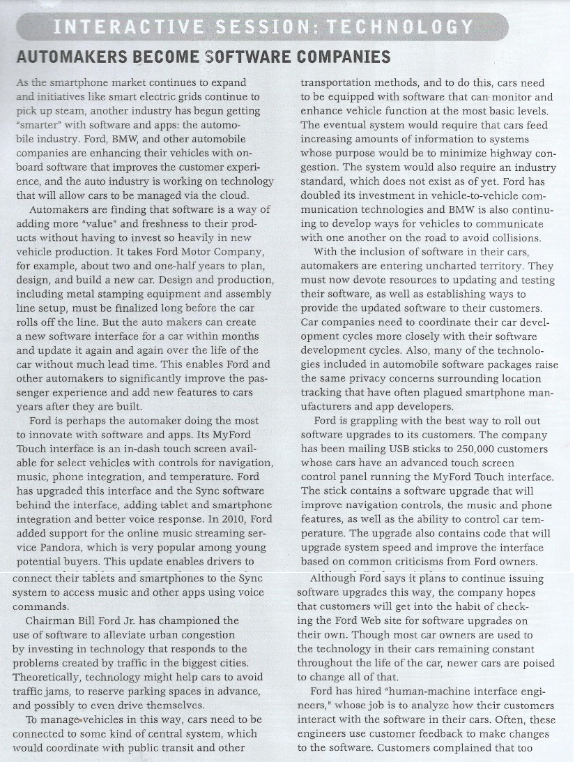 Solved INTERACTIVE SESSION: TECHNOLOGY AUTOMAKERS BECOME | Chegg.com