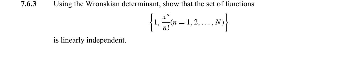 Solved .6.3 Using the Wronskian determinant, show that the | Chegg.com