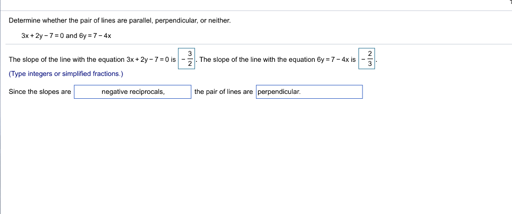 Solved Determine whether the pair of lines are parallel, | Chegg.com