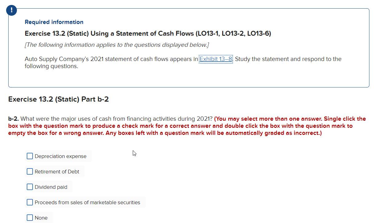 Solved Required information Exercise 13.2 (Static) Using a | Chegg.com