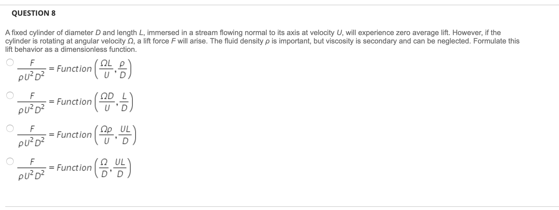 Solved QUESTION 8 A fixed cylinder of diameter D and length | Chegg.com