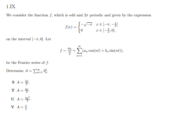 Solved We consider the function \\( f \\), which is odd and | Chegg.com
