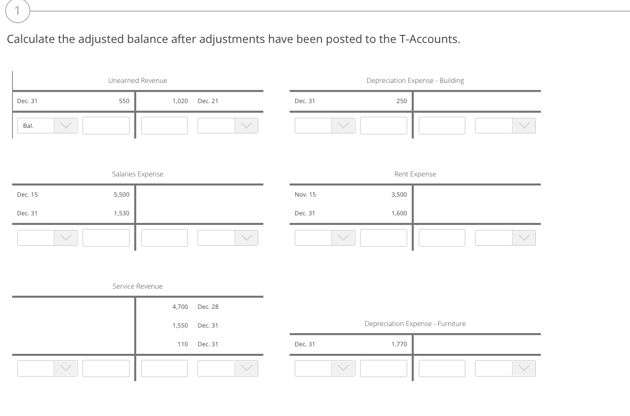 Solved 1. Calculate the adjusted balance after adjustments | Chegg.com