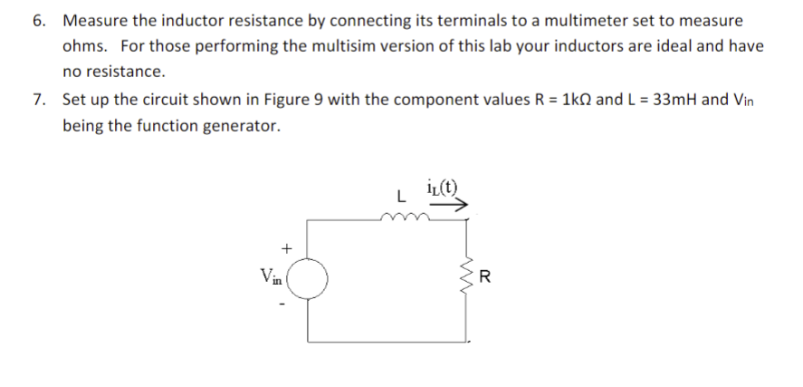 Solved 6. Measure the inductor resistance by connecting its | Chegg.com