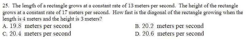 Solved 25. The length of a rectangle grows at a constant | Chegg.com
