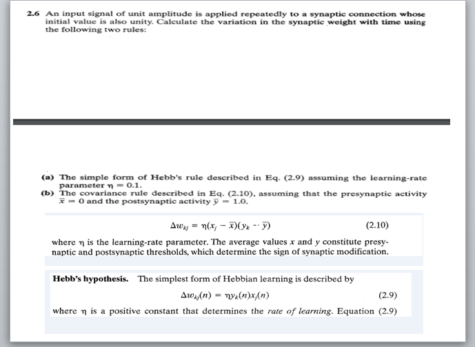 Solved 2.6 An input signal of unit amplitude is applied | Chegg.com