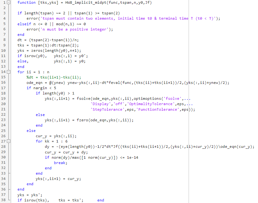 {y′=−m[y2−e−2t(t2+1)2]−y+2te−ty(0)=1Q2 (MATLAB, 15pts | Chegg.com