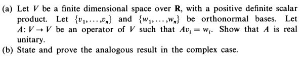 Solved (a) Let V be a finite dimensional space over R, with | Chegg.com