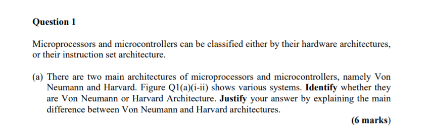 Solved Question 1 Microprocessors and microcontrollers can | Chegg.com